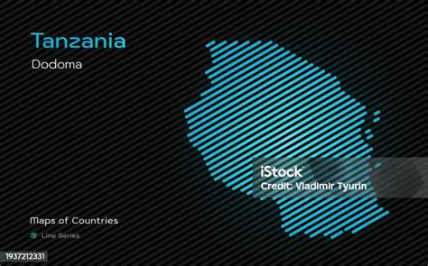 도도마의 수도가 있는 탄자니아 지도는 선 패턴으로 표시됩니다 양식화된 간단한 벡터 맵입니다 1위에 대한 스톡 벡터 아트 및 기타 이미지 Istock