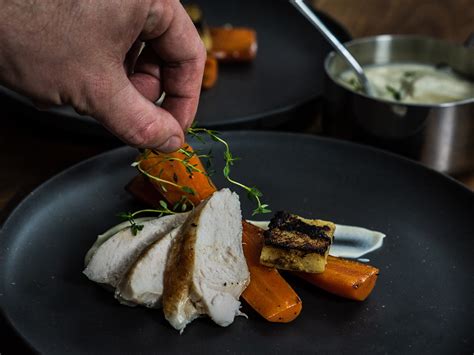 Sous Vide Chicken Breast Carrots Hasselback Celeriac And Purée