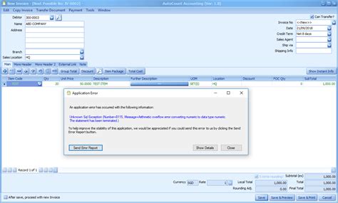 Troubleshooting Save Invoice Error Arithmetic Overflow Error Converting Numeric To Data Type