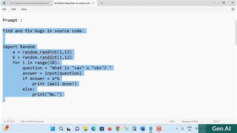 6f Python Bug Fixer On Source Code Youtube
