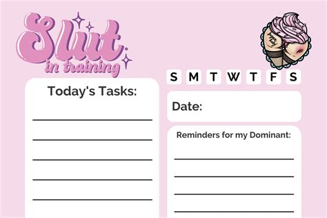 Slut In Training Daily Task Planner Submissive Daily Task Digital Planner Submissive Digital