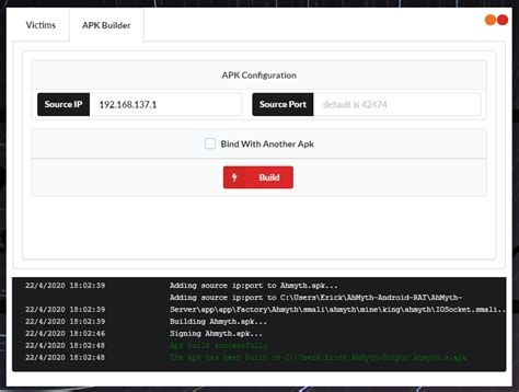 apk building failed in windows x64 system · issue 2 · ahmyth ahmyth