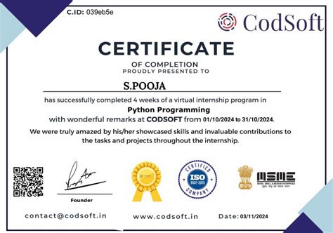 Pooja S On Linkedin Codsoft Cip Pythonprogramming Internship Learningandgrowing