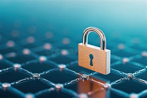 Secure Padlock On Digital Network Symbolizing Data Protection And