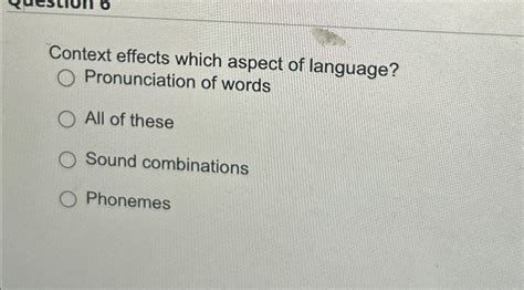 Solved Context Effects Which Aspect Of