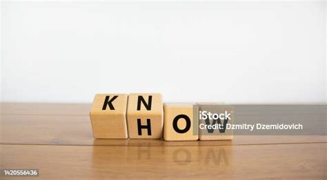 어떻게 상징하는지 아십시오 나무 큐브를 돌리고 어떻게라는 단어를 알고로 바꿨습니다 아름다운 나무 테이블 흰색 배경 공간을 복사합니다 비즈니스와 개념 방법을 알고있다 교육