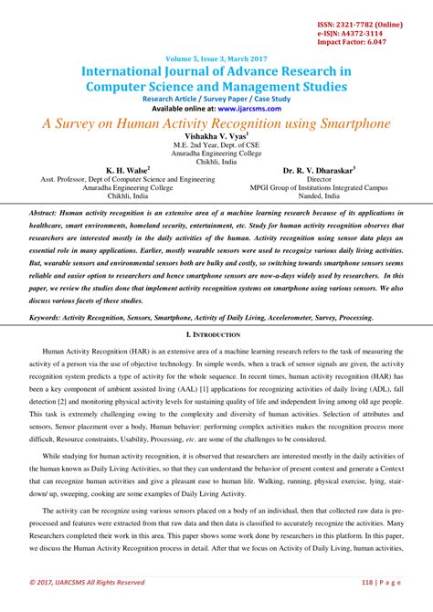 Pdf A Survey On Human Activity Recognition Using Smartphone
