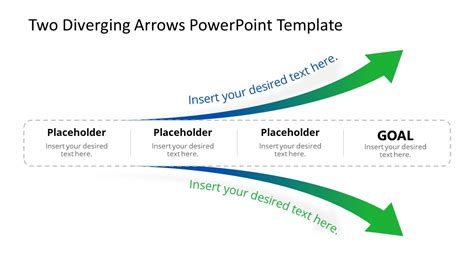 Two Diverging Arrows PowerPoint Template SlideModel