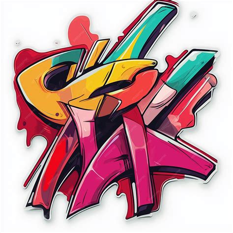 Letters Graffiti Outline Clear Background Colorful Premium Ai