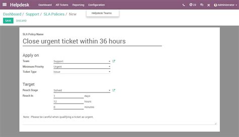 Odoo On Linkedin Odoo Tip In Odoo Helpdesk Configure Your Service