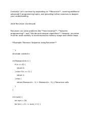 Exploring Advanced C Programming: Recursion, Dynamic Memory, | Course Hero