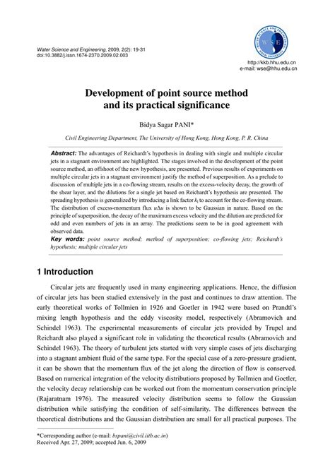 Pdf Development Of Point Source Method And Its Practical Significance