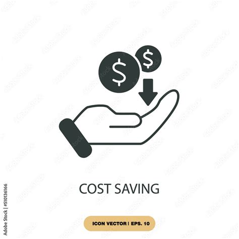 Cost Saving Icons Symbol Vector Elements For Infographic Web Stock