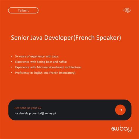 Daniela Quental On Linkedin 🚨 Aubay Portugal Is Hiring Senior Java Developer French Speaker🚨 Are