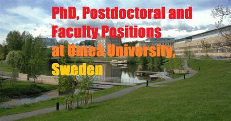 Phd Postdoctoral And Faculty Positions 47 At Umeå University In Sweden
