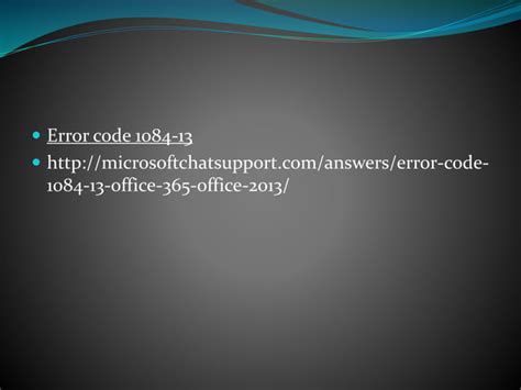 Microsoft Office Error Code Ppt