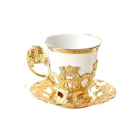 Ramadan Golden Border Turkish Coffee Cups European Classical Plating