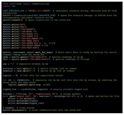 Controlling The 4200a Scs Using Kxci And Python 3 Tektronix
