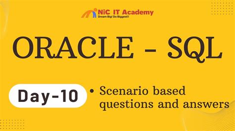 Day 10 Oracle Sql Oracle Sql Scenario Based Questions And Answers