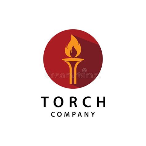 Torch Fire Logo Icon Hipster Vector Design Stock Vector Illustration