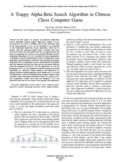 A Trappy Alpha Beta Search Algorithm In Chinese Chess Computer Game