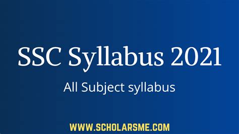 Ssc Syllabus 2021 এসএসসি সিলেবাস ২০২১