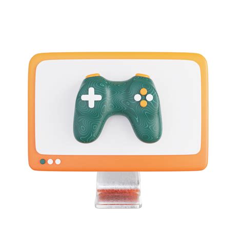 3d floating element game controller with computer monitor 15280888 png