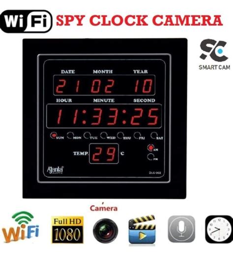 Ajanta Digital Wall Clock Camera 2mp Ultra Hd Lens Pinhole Cam With