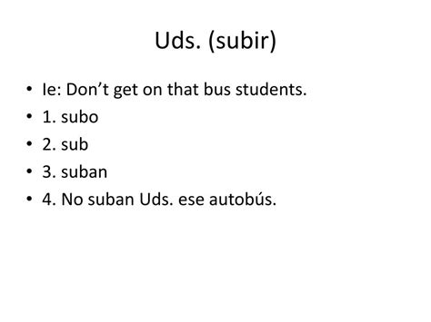 Ppt Affirmative And Negative Ud And Uds Commands Powerpoint Presentation Id 4029519