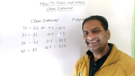 how to make continuous class intervals in statistics youtube