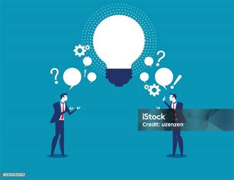 질문 하 고 아이디어를 교환 하는 비즈니스 사람 컨셉 비즈니스 벡터 일러스트입니다 개념에 대한 스톡 벡터 아트 및 기타 이미지 개념 공유 개념 교환 Istock