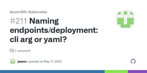 Naming Endpointsdeployment Cli Arg Or Yaml · Issue 211 · Azureaml