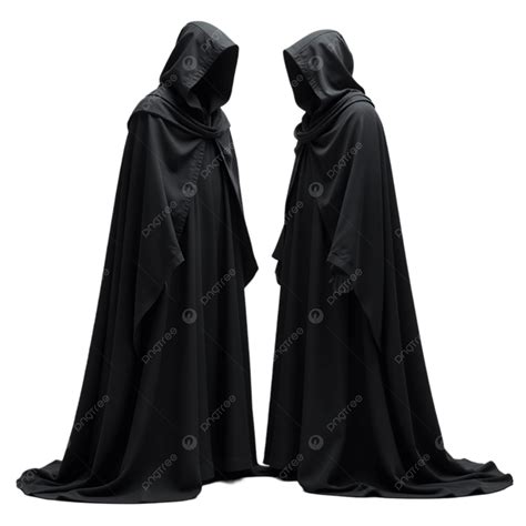 Elegant And Haunting Black Hooded Cloak For Halloween Cosplay Haunting Black Hooded Cloak For