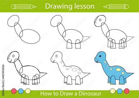 How To Draw A Cute Dinosaur Step By Step