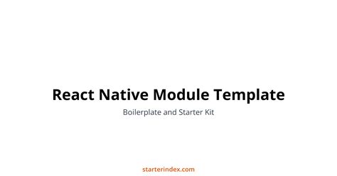 React Native Module Template Starter Index