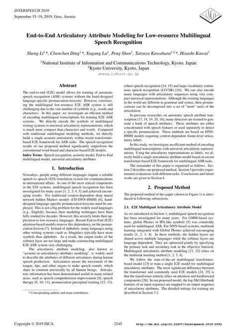 Pdf End To End Articulatory Attribute Modeling For Low Resource