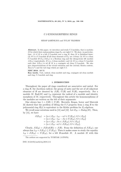 Pdf Uj Endomorphism Rings