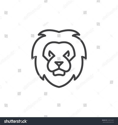 Lion Head Line Icon Outline Vector Stock Vector Royalty Free 529815247 Shutterstock