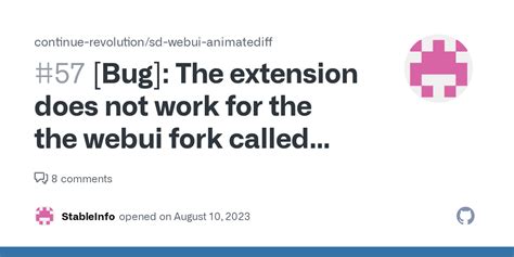 Bug The Extension Does Not Work For The The Webui Fork Called Sd