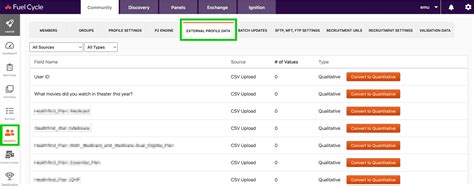 External Profile Data Help Center