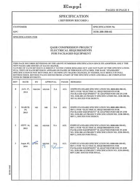 6 1 1 Electrical Requirements For Packaged Equipment Specification