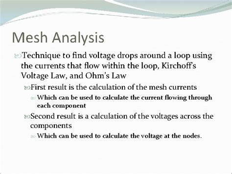 Mesh Analysis Objective Of Lecture Provide Stepbystep Instructions
