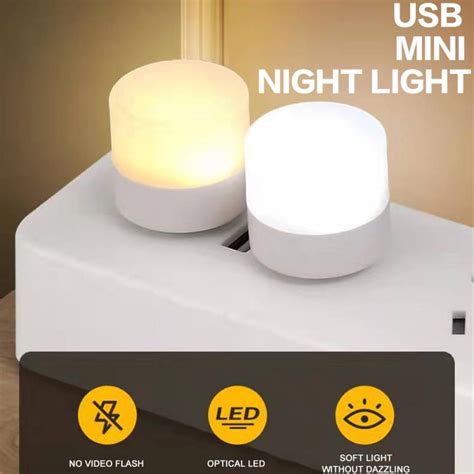 Usb 야간 조명 휴대용 눈 보호 독서 플러그 전구 미니 Led 램프 컴퓨터 모바일 전원 충전 라운드 작은 책 조명