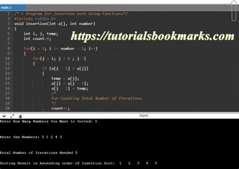Insertion Sort In C Pseudocode Code Explanation Real Life Examples