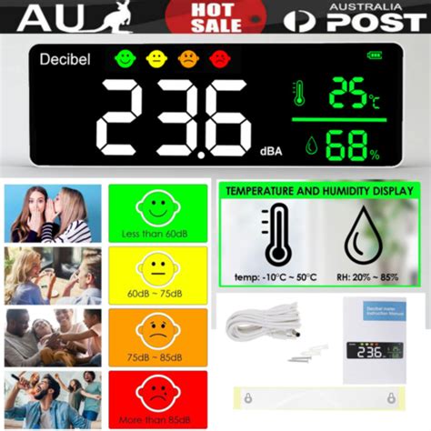Wall Mounted Sound Level Tester DB To DB Large Decibel Meter LED Display EBay Australia