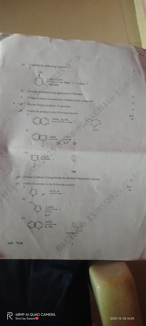 P Complete The Following Reaction I Oh C6h5co2