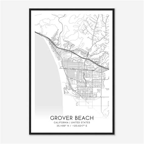 Custom Grover Beach United States Map Poster Mapmory