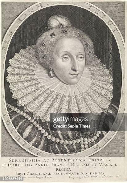 Portrait Of Elizabeth I Tudor Queen Of England Hendrick Hondius