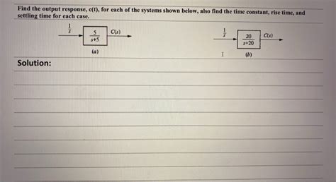 solved find the output response c t for each of the
