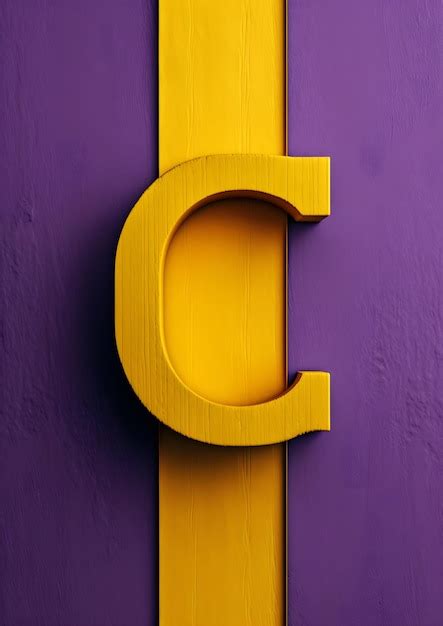 Premium Photo A Yellow Letter C On A Purple Background